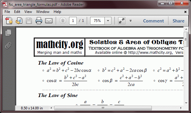 Adobe Reader 11 [MathCity.org]