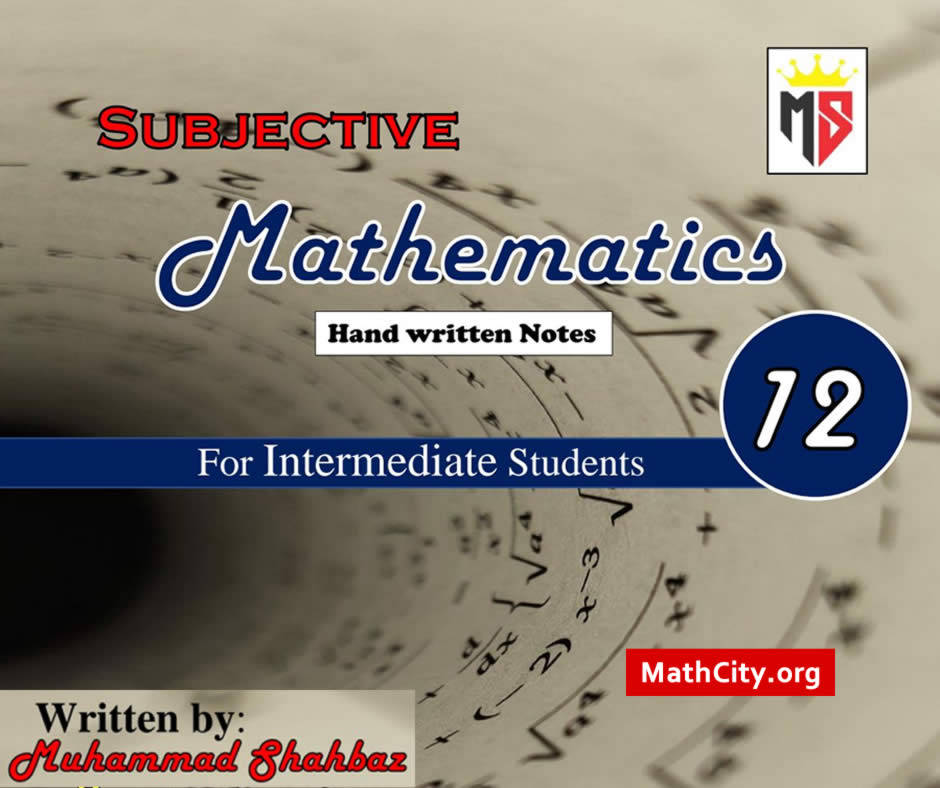 Subjective Mathematics 12th by Muhammad Shahbaz - MathCity.org